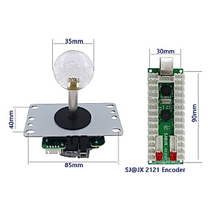 SJ@JX 2 Player Arcade Game LED DIY Kit LED Button Zero Delay USB Encoder Mechanical Keyboard Switch for PC Raspberry Pi Arcade Fight Joystick Xbox Style Color LED