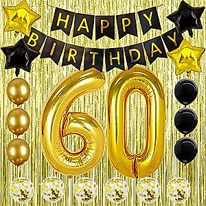 60th Birthday Decorations for Men Women - Happy Birthday Decorations 60 Birthday Balloons Birthday Party Decoration