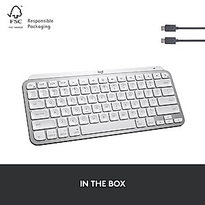 Logitech MX Backlit Keys Mini for Mac Minimalist Wireless Illuminated Keyboard, Compact, Bluetooth, USB-C, for MacBook Pro, Macbook Air, iMac, iPad - With Free Adobe Creative Cloud Subscription
