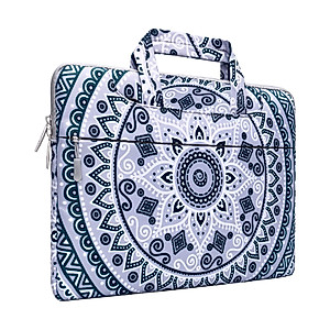 MOSISO Laptop Shoulder Bag Compatible with MacBook Air/Pro, 13-13.3 inch Notebook, Compatible with MacBook Pro 14 inch M3 M2 M1 Chip Pro Max 2023-2021, Polyester Briefcase Sleeve Mandala MO-MDL006