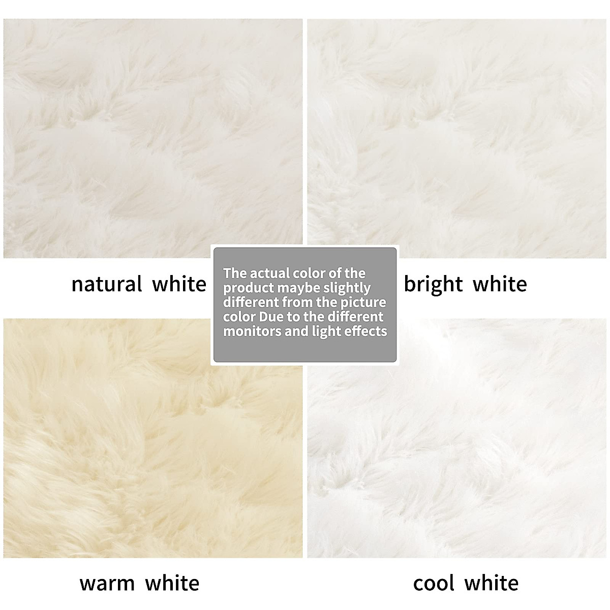 SERISSA Ultra Soft Fluffy Rug White Faux Sheepskin Fur Area Rug Shaggy Couch Cover Seat Cushion Furry Carpet Beside Rugs for Bedroom Floor Sofa Living Room Runner 2x6 Feet White
