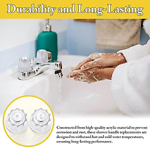 Shower Handle Replacement Compatible with Price Pfister Contessa and Windsor Bathtub Faucet Handles and Shower Handles Hot and Cold, Shower Knobs 2 Piece Replacement Part