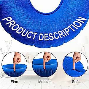 Zonon 2 Pieces Inflatable Donut Cushion Inflatable Ring Cushion Seat 15 Inch Round Inflatable Cushion Portable Donut Cushion Pillow for Home Office Chair Wheelchair Car, 2 Colors (Blue, Red)