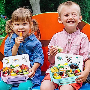 MaMix Bento Lunch Box for Kids, Lunch Box for Girls, Lunch Containers for Kids Toddlers Adults School | 4 Compartments |UPGRADE Easy to Open (Purple)