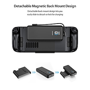 Antank Magnetic Power Bank Compatible with Steam Deck, 20000mAh 45W PD Fast 3.0 Charging Portable Battery Bank, External Battery Pack with Removable Magnetic Back Mount & Dual USB-C Cable