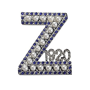 CENWA Zeta 1920 Sorority Gift Z 1920 Pearl & Zircon Brooch Pin Greek Sorority Jewelry Gift (zeta pin 1)