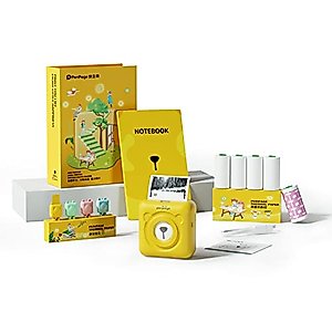 PeriPage A6 Mini Printer, Maximum Printing Width 2", Wireless Bluetooth Portable Thermal Printer, 203 DPI Clear Resolution, Connected Through Mobile APP, Can Print Labels, Stickers, Photos (Gift Box)