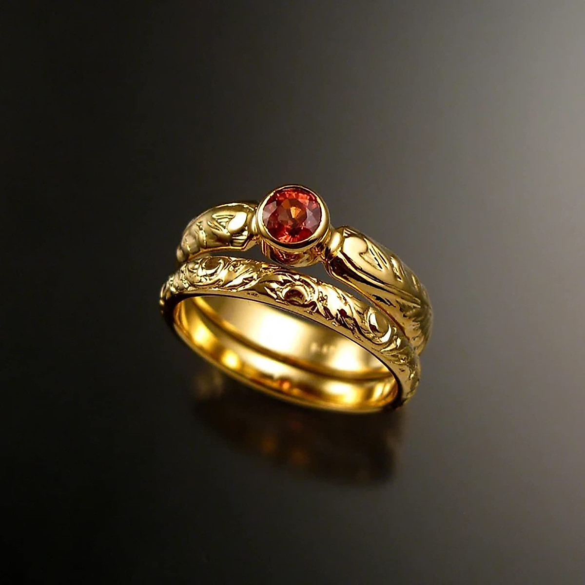 Ring Assortment Gold Wedding Rings Two Piece Rings Jewelry Birthday Proposal Gifts Bridal Engagement Party Rings (D, One Size)