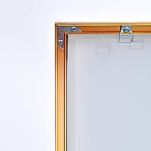 65" x 24" Wall Mounting Full Body Mirror, Full Length Mirror with Stand, Alloy Frame Full-Length Mirror for Living Room, Bedroom (Gold)