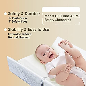 Truwelby Changing Pad with Ultra Soft Plush Cover & 3 Pack Changing Pad Liners Waterproof