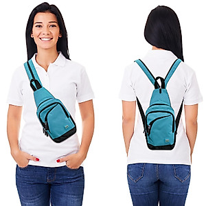 Peicees Small Sling Bag Backpack for Women Mens Crossbody Bag Backpack Hiking Shoulder Chest Daypack with Zipper Strap
