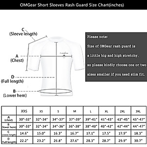 OMGear Rash Guard Swim Shirt Sun Block Short Long Sleeve Surf Tee Swimsuit Top (White(Short Sleeve), S)