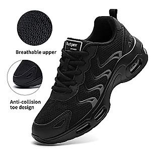 B BEASUR Air Shoes for Women Athletic Sports Workout Gym Tennis Running Sneakers Size 9 - Black/Gray