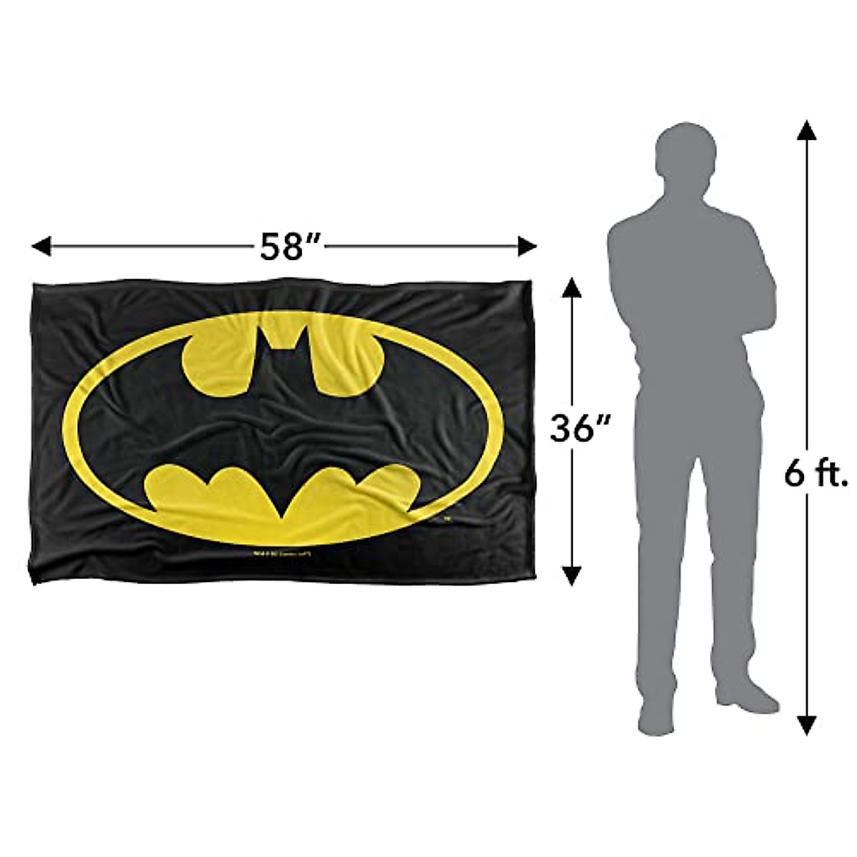 Batman Classic Logo Silky Touch Super Soft Throw Blanket 36" x 58",Classic Logo