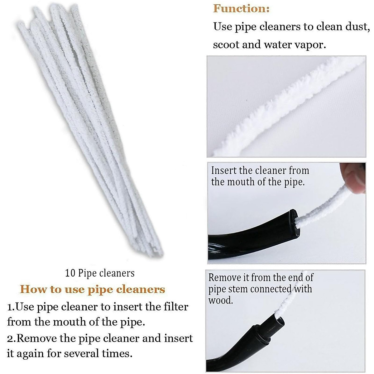 Joyoldelf Smoking Pipe, Luxury Tobacco Pipe with Leather Tobacco Pipe Pouch, Deepened & Windproof Tobacco Pipes for Smoking with 9mm Pipe Filter, Tobacco Pipe Stand and Smoking Accessories