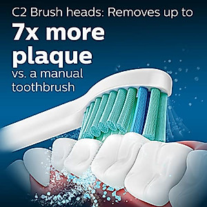 Philips Sonicare Genuine Toothbrush Head Variety Pack, C3 Premium Plaque Control and C2 Optimal Plaque Control, 3 Brush Heads, White, HX9023/69