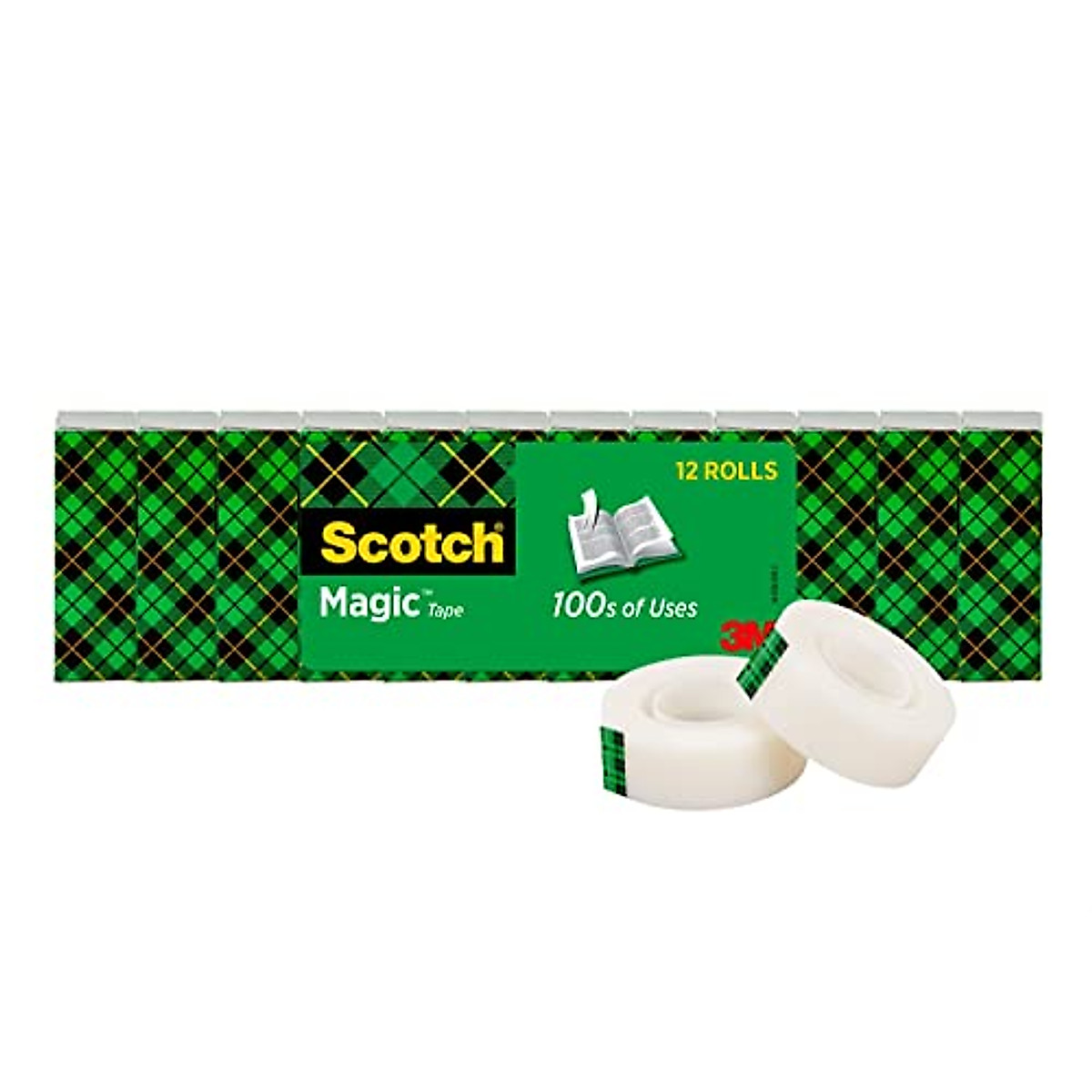 Scotch Magic Tape, 12 Rolls, Numerous Applications, Invisible, Engineered for Repairing, 3/4 x 1000 Inches, Boxed (810K12)