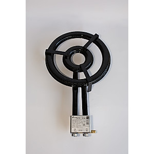 Castevia Paella Pan Enamelled + Paella Gas Burner and Stand Set - Complete Paella Kit for up to 13 Servings (Nonstick)