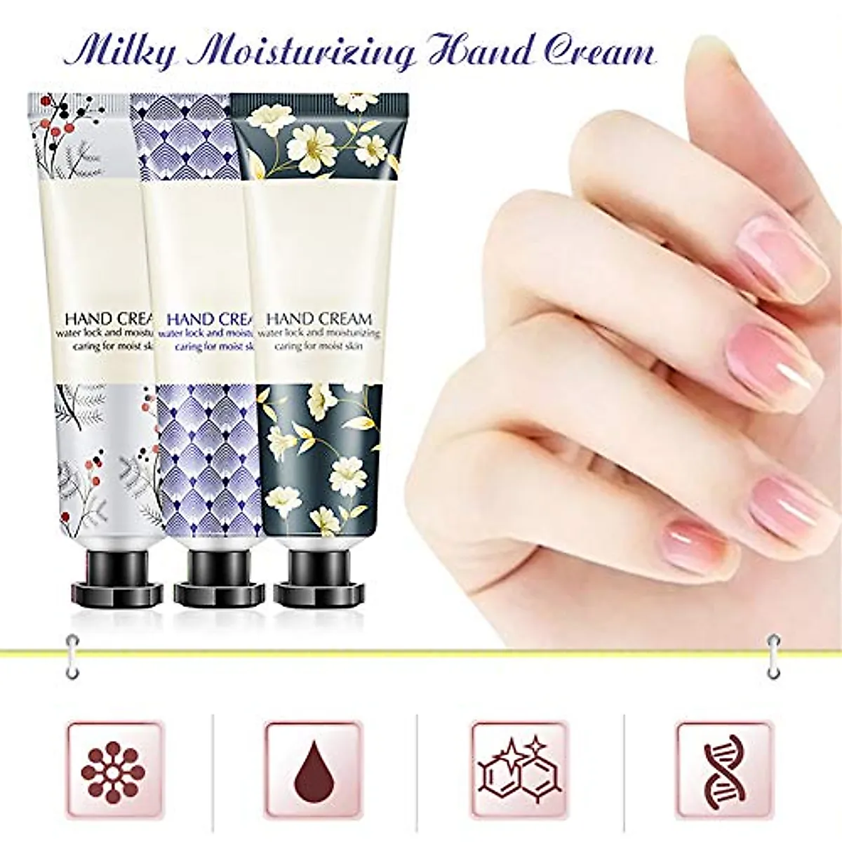 BONNIESTORE 8 Pack Plant Fragrance Hand Cream, Moisturizing Hand Care Cream Travel Gift Set With Natural Aloe And Vitamin E For Men And Women-30ml