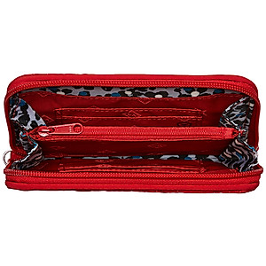 Vera Bradley Women's Microfiber Grab & Go Wristlet With RFID Protection, Cardinal Red, One Size