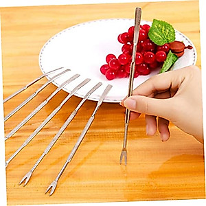 BESTonZON 2pcs Cocktail Tools Wine Opener Set Stainless Steel Lug Nuts Sporks Stainless Steel Seafood Shell Crab Set Sheller Fork Clip 8g Silver Peeled Crayfish Stainless Steel Forks