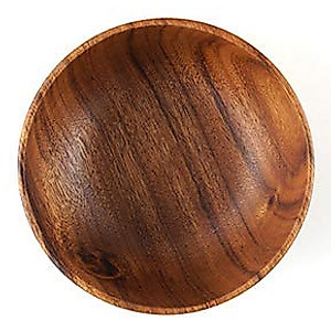 Acacia Wood Bowls Small Size for Handmade -Carved Dia 4"x 1.5 H Set of 4 Calabash Bowls (FREE 4 Wood Spoons)