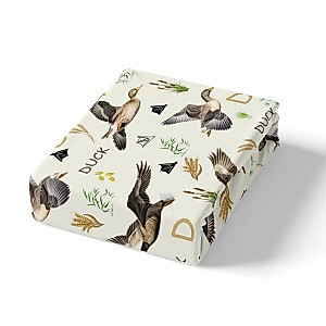Feelyou Mallard Duck Duvet Cover Twin, Hunting and Fishing Bedding Set Green Duck Comforter Cover Wild Animal Bedspread Cover Breathable Bedding Collection 2Pcs (No Comforter)
