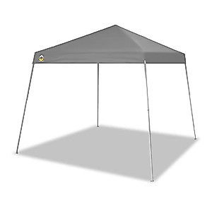 CROWN SHADES Patented 10ft x 10ft Base and 8ft x 8ft Top Slant Leg Outdoor Pop up Portable Shade Instant Folding Canopy with Carry Bag,Grey