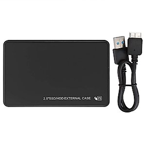 Liyeehao Mobile Hard Drive, HDD Box, ABS Material High-Speed USB 3.0 Interface for WINDOWS7/XP/Vista 2.5-Inch Hard Drives(Black)