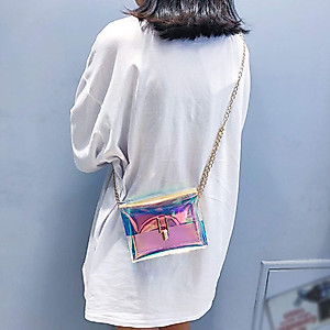 Clear Bag with Turn Lock Closure Cross Body Bag Women's Satchel Transparent Messenger Shoulder Handbag