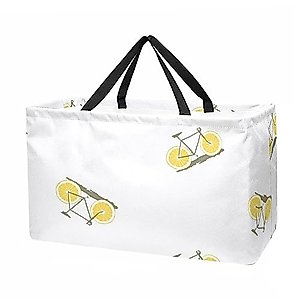 Bicycle Full Print Large Capacity Laundry Organizer Tote Bag - Reusable and Foldable Oxford Cloth Shopping Bags