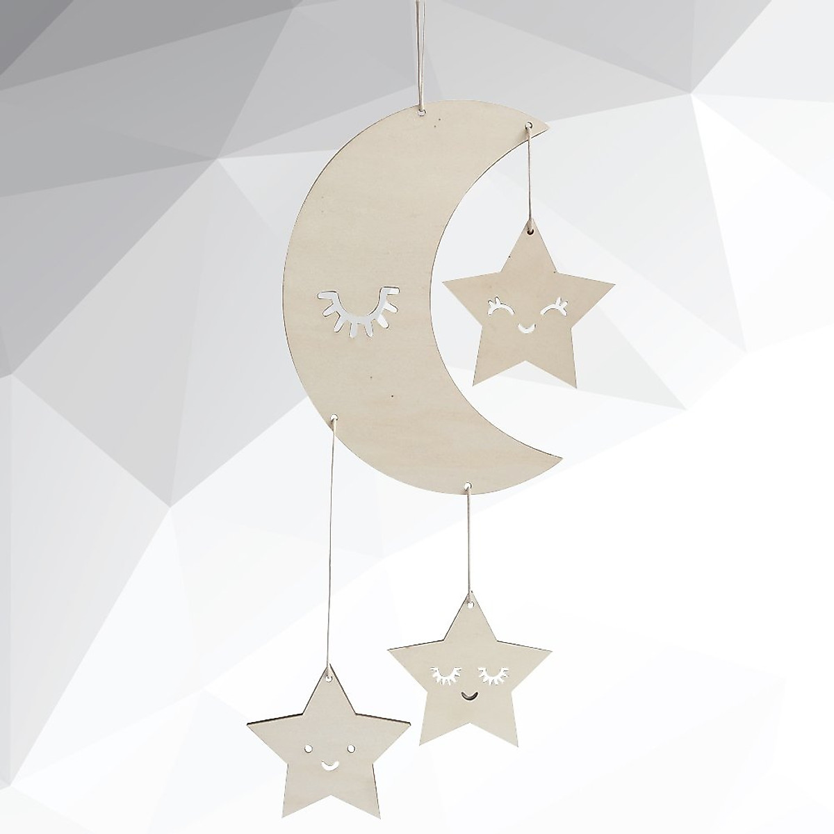 BESTOYARD Nursery Ceiling Mobile Moon Stars Ceiling Hanging Decorations for Baby Shower Baby Nursery Room