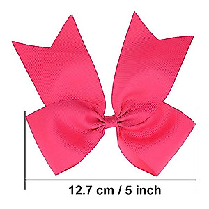 5 Inch Large Grosgrain Ribbon Cheer Bows with Alligator Hair Clips for Teens Juniors Pack of 30 LCLHB (5 inch-30 Pack)