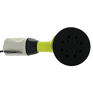 Ryobi RS290G 2.6 Amp 12,500 OPM Single Speed 5 Inch Hook and Loop Corded Random Orbit Sander w/ 3 Pads and Dust Bag