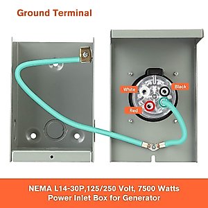 WELLUCK 30 Amp Generator Power Inlet Box, NEMA 3R Power Inlet Box Bundle with 15 Amp Flanged Inlet 125V, NEMA 5-15 RV Shore Power Inlet Plug