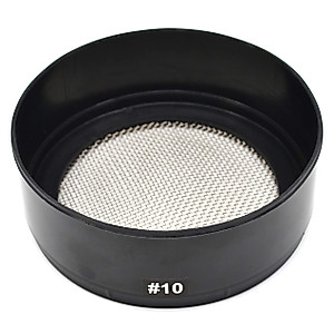EISCO Sieve with Mesh Size 10-2mm Mesh Openings - Stainless Steel Mesh with Stackable Plastic Frame