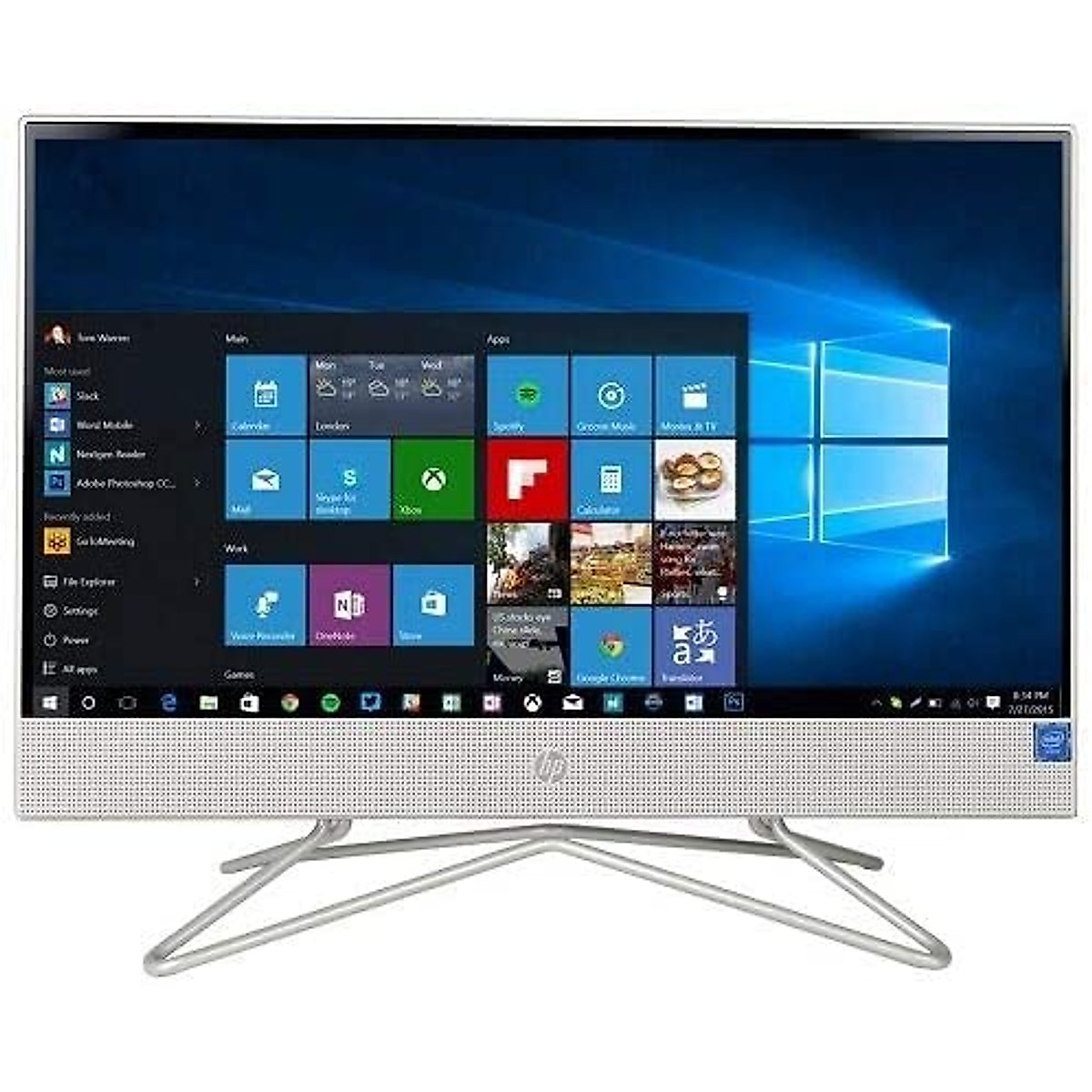 HP 2021 21.5" FHD All-in-One Desktop, Intel Celeron G5900T Processor, 4GB RAM, 256GB SSD, HDMI, DVD, WiFi, Webcam, Bluetooth, Keyboard + Mouse, Windows 10, White, 2-Week IFT-Care Support