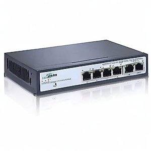 FASTCABLING PoE Passthrough Switch 4 Port, VLAN, QoS, Expand Network Port with Existed Cat5e/Cat6 Cable, Managed 60W PoE Powered Switch, IEEE802.3at/bt