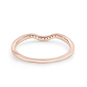 AFFY Round Cut Simulated Peridot Curved Wedding Band Ring in 14k Rose Gold Over Sterling Silver