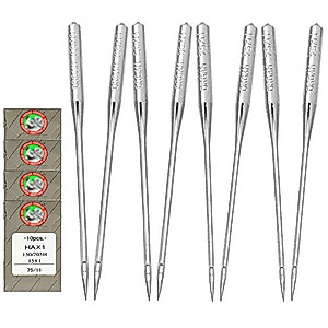 40 Pcs Home Sewing Machine Needles Size 75/11, 90/14, 100/16, Universal Sewing Needles, Flat Head Embroidery Machine Needles for Brother Singer Janome Sewing Machine