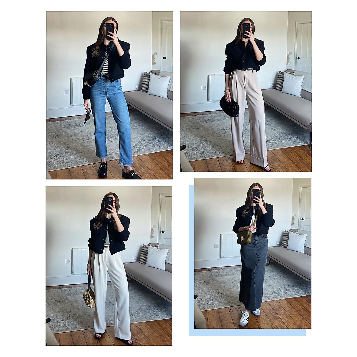 Aedceal Women's Cropped Bomber Jacket Button Down Stand Collar Varsity Coats Outerwears with Pockets(Black-M)