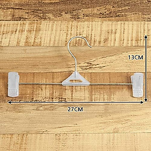 Plastic Pants Hangers Adjustable Clips Non Slip Space Saving Slim Skirt Hangers 10P White TPAG52435