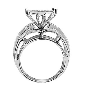 Sterling Silver Diamond Rings for Women - High Polished Design - Paved with ⅓ CT Round White Diamonds - Bridal Engagement Ring Set - for Birthday, Wedding & Anniversary (11)