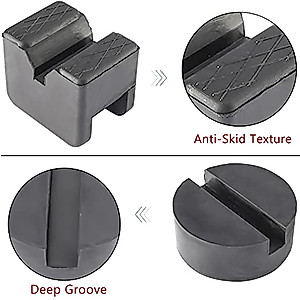 Toolly 4 Packs Floor Jack Pad Adapter for Jack Stands 2-4 Ton Universal Heavy Duty Rubber Jack Disk Pads Slotted Frame Rail Pinch Welds Protector for Lifting Car