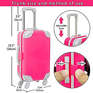 BDDOLL 18 Inch Girl Doll Clothes Accessories Travel Play Set Including Suitcase Luggage, Unicorn Dress, Sunglasses, Camera, Computer, Phone, Ipad,Travel Pillow fit 18 Inch Doll