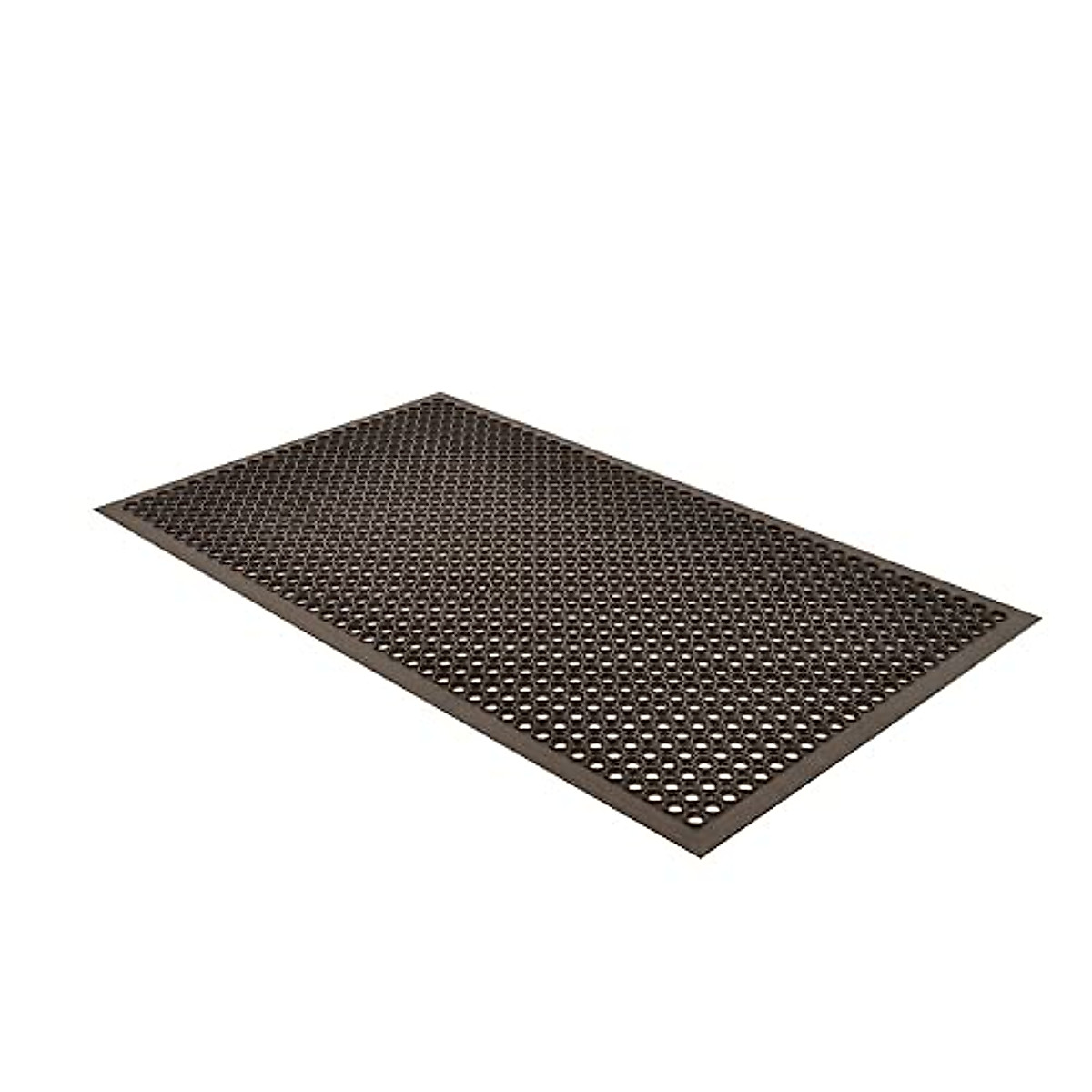 NoTrax 3' x 5' Lightweight Restaurant Rubber Floor Mat with Drainage Holes, Anti-Fatigue Mats, Black, T30 Competitor, T30S0035BL