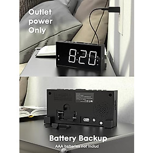 Super Loud Alarm Clock for Heavy Sleepers, Vibrating Alarm Clock for Hearing Impaired Deaf, Teens, Dual Alarm Clock with Bed shaker, Large Display Digital Clock with USB Port, Dimmer, Battery Backup