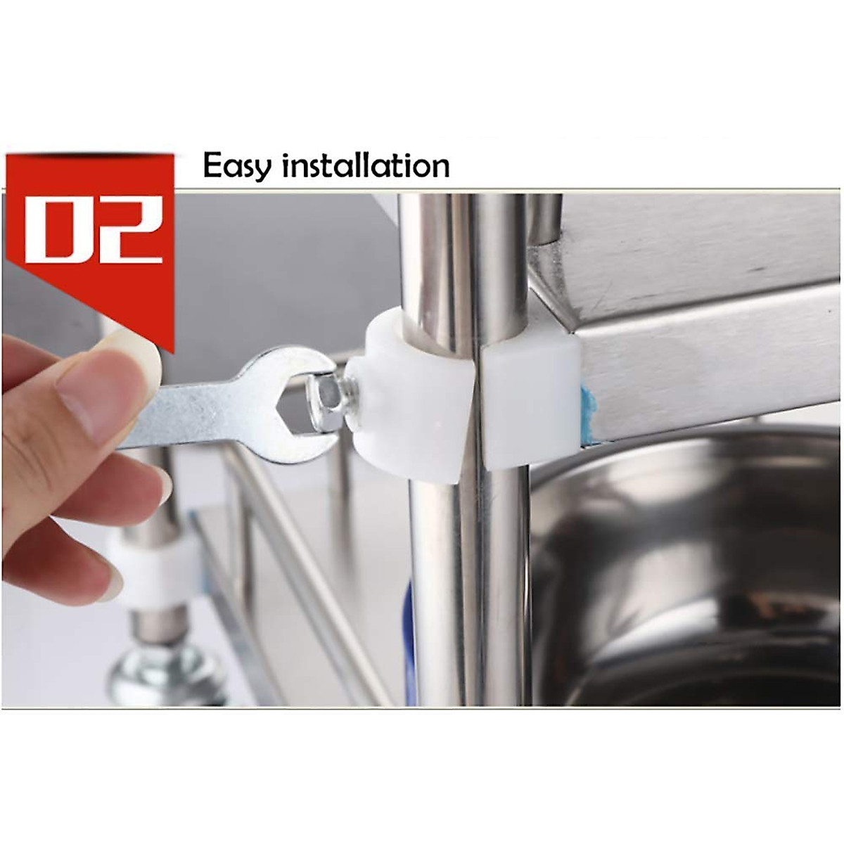 INDYAH Movable Trolleys, Kitchen Storage Hand Trucks, 2 Tier Stainless Steel Beauty Salon Rolling Trolley,Hospital/Dental Clinic Cart,Universal Brake Wheel/a/S-60X40X86Cm