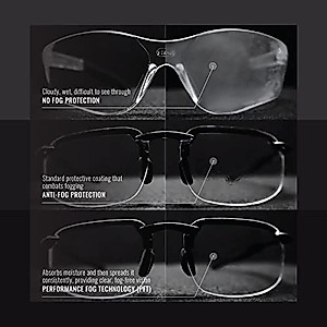 Bullhead Safety Sawfish Polarized Safety Glasses with Performance Fog Technology, Blue Light Glasses with UV Light Protection and Anti-Scratch Coating, Blue Mirror Lenses, Tortoise/Black Frame