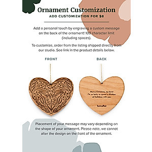 Penguin Pair Laser Cut Wood Ornaments - Comes with 2 [Christmas, Holiday, Love, Anniversary, Personalized Gifts, Custom Message, Stocking Stuffers]